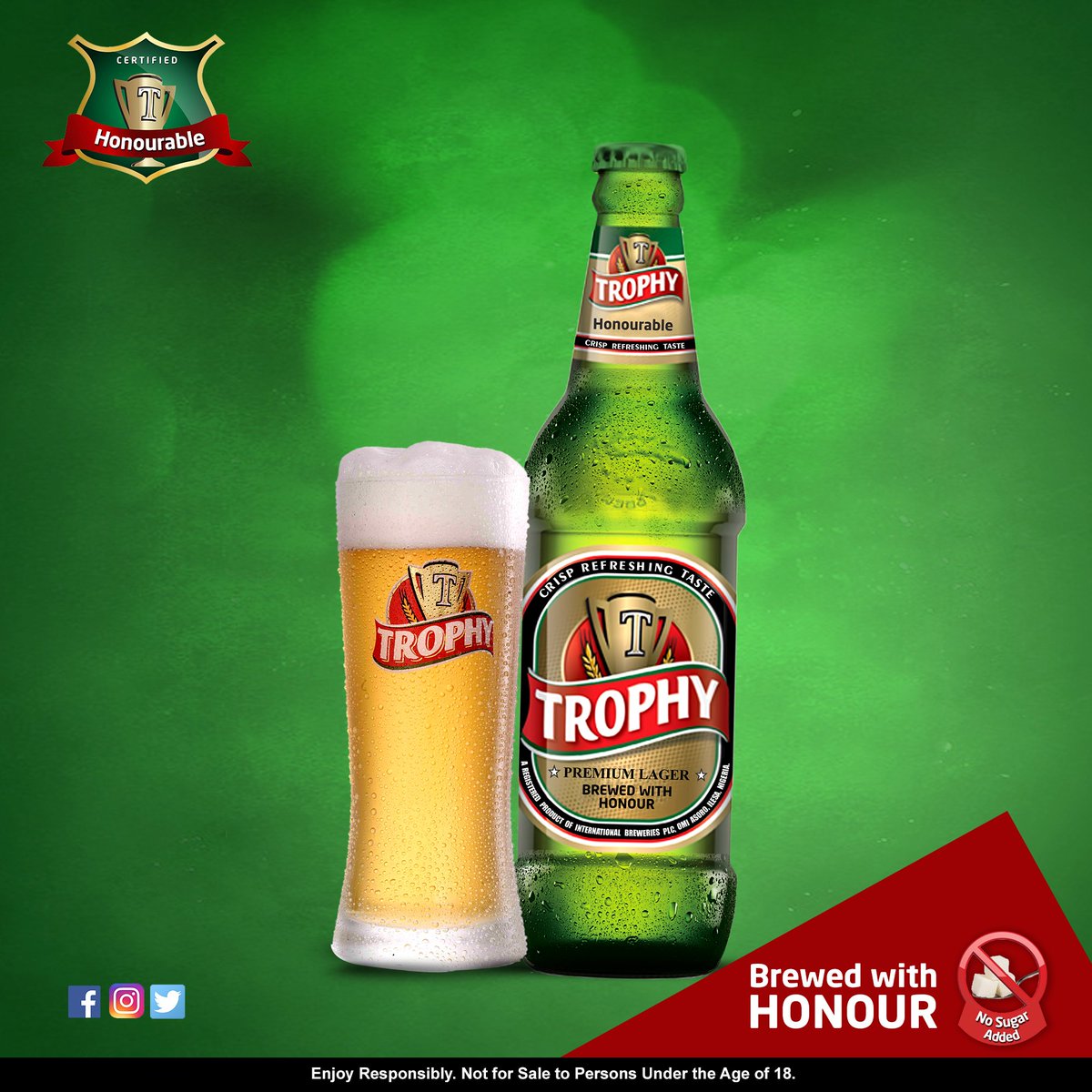 Trophy Lager Beer 60cl Bottle